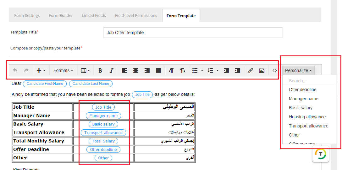 Customized Offer Letter Templates – Talentera