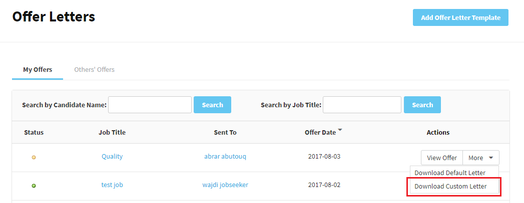 Customized Offer Letter Templates – Talentera